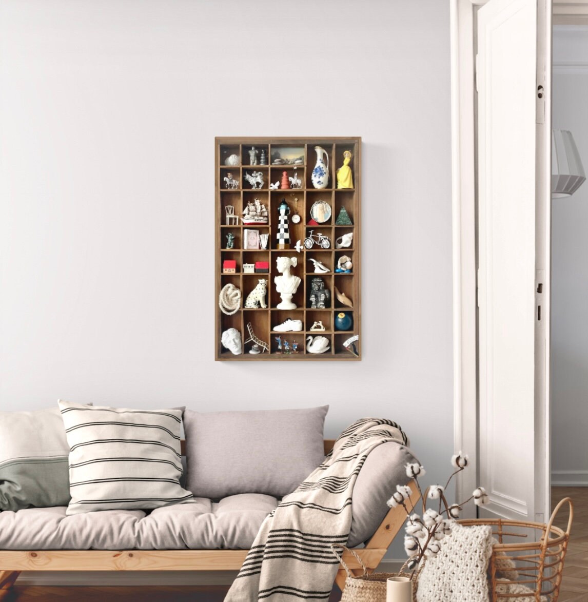 Shadowbox Concrete Effect Curiosities Shelf, Oddities Display, Wall ...