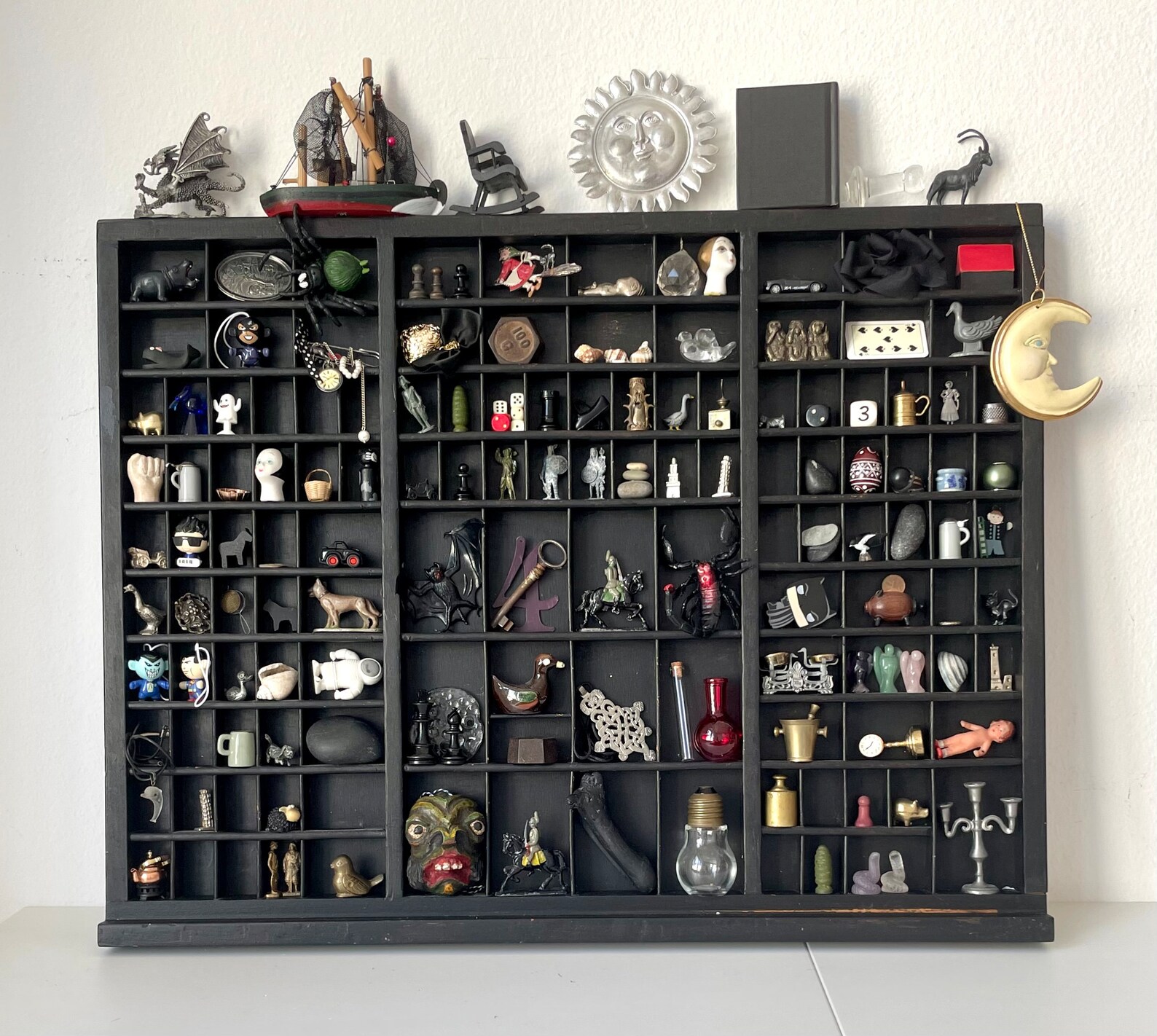 Shadowbox, Collection of Miniatures and Knick-knacks, Antique ...