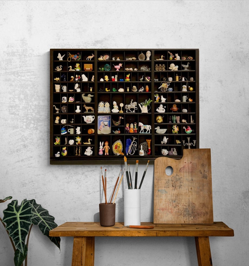 Shadowbox, Collection of Miniatures and Knick-knacks, Antique ...
