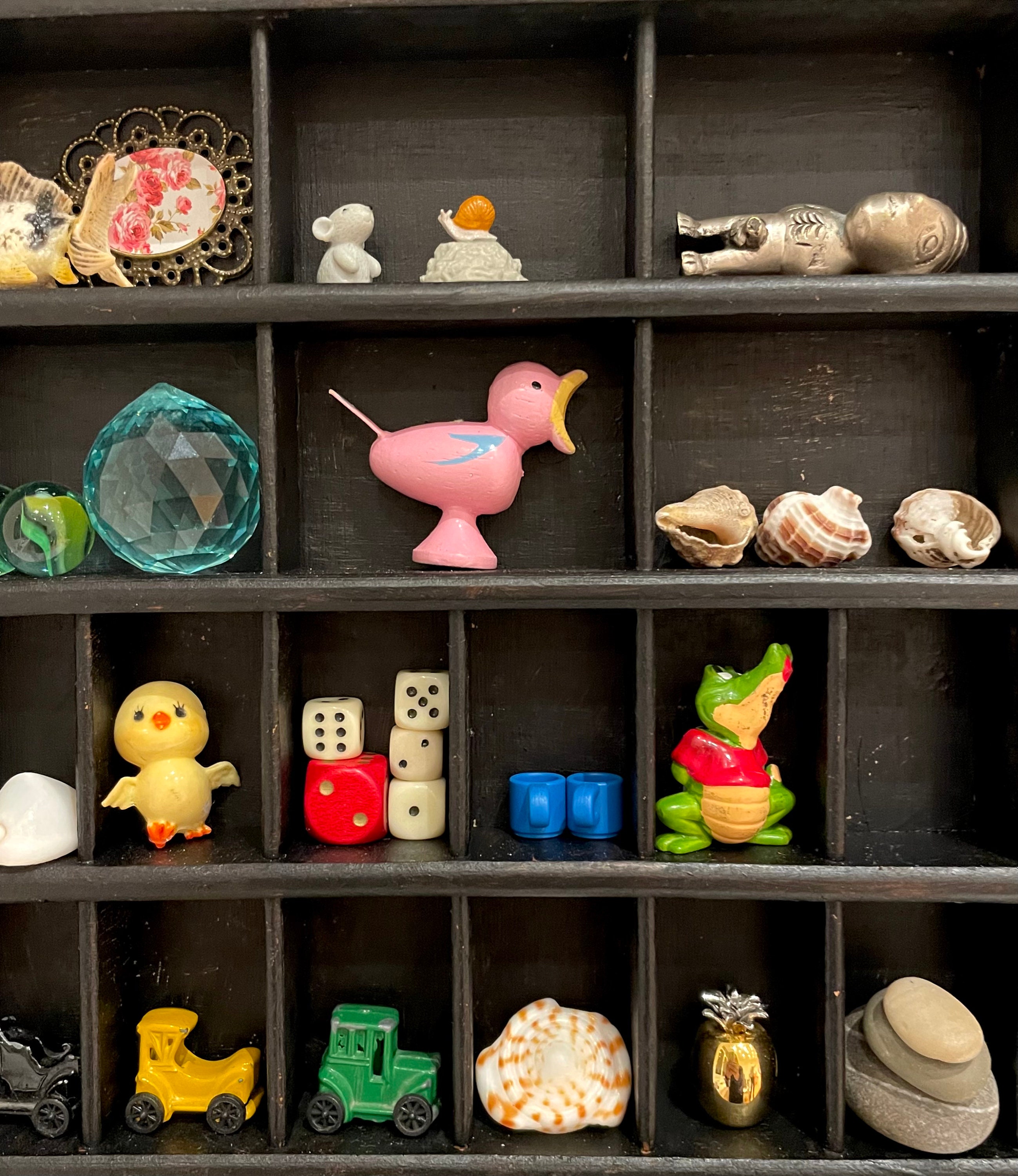 Shadowbox, Collection of Miniatures and Knick-knacks, Antique ...