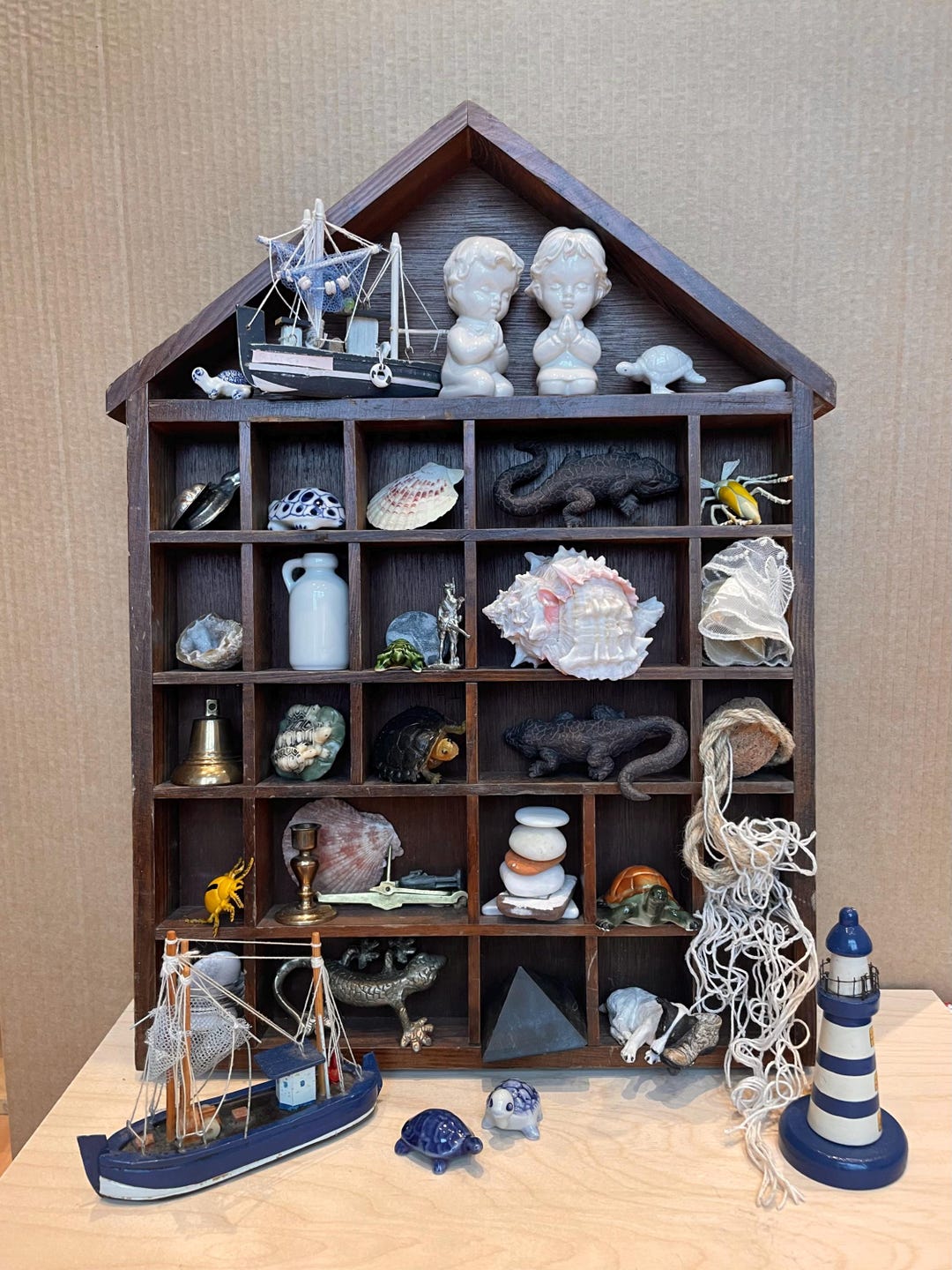 Shadowbox, Collection of Miniatures and Knick-knacks, Antique ...