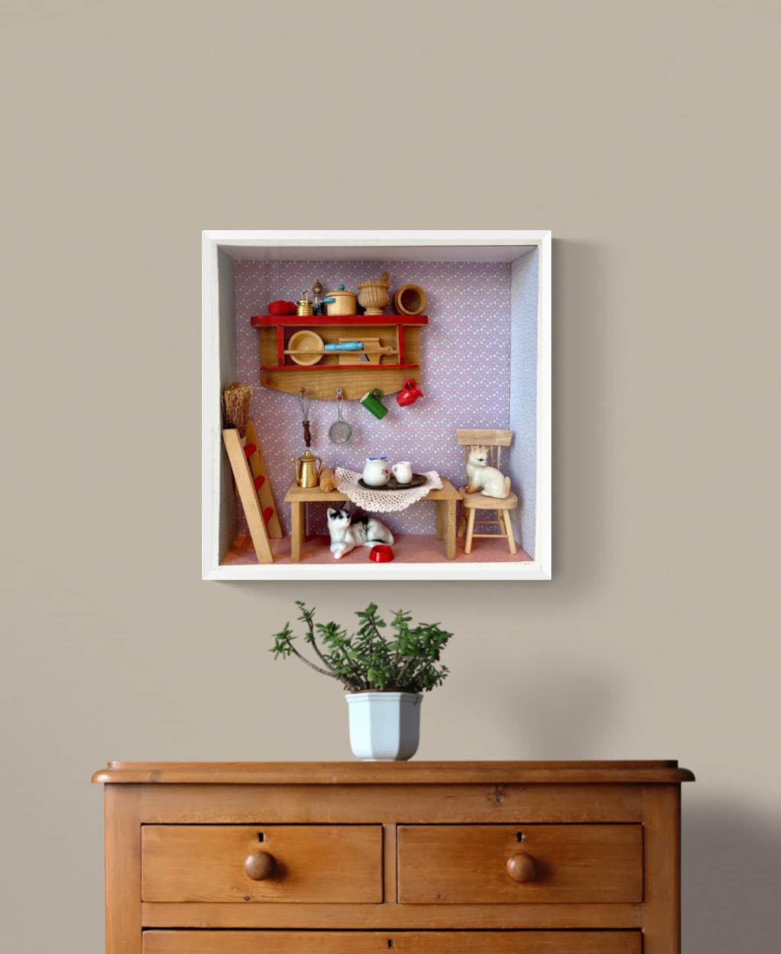 Vintage Kitchen Diorama, Altar Interior Decoration Made From Vintage ...