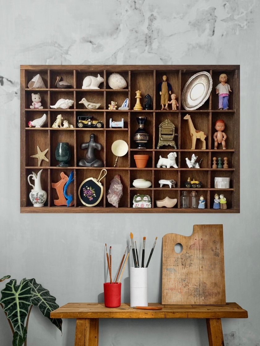 Shadow Box, Miniature, Collection of Vintage Curios Components, Altered ...