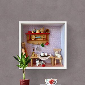 Vintage Kitchen Diorama, Altar Interior Decoration Made From Vintage ...