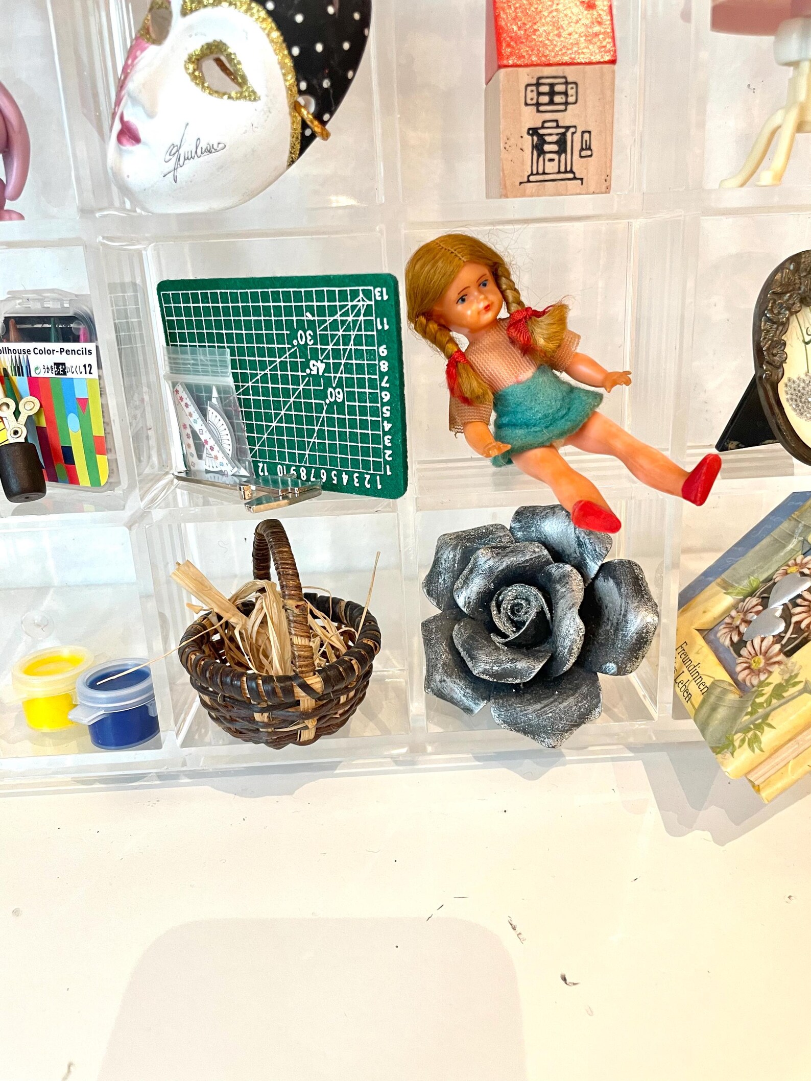 Shadow Box, Miniature, Collection of Vintage Curios Components, Altered ...