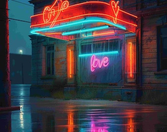 DIGITAL DOWNLOAD Neon Wall Art Retro Neon Sign Man Cave Decor Vintage ...