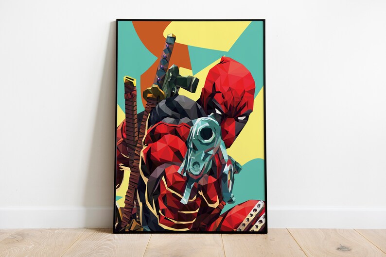 Cartel de Marvel Deadpool Geometric Artwork - Etsy España