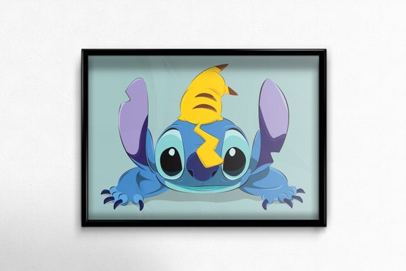 Stitch X Pikachu Artwork Poster | Etsy