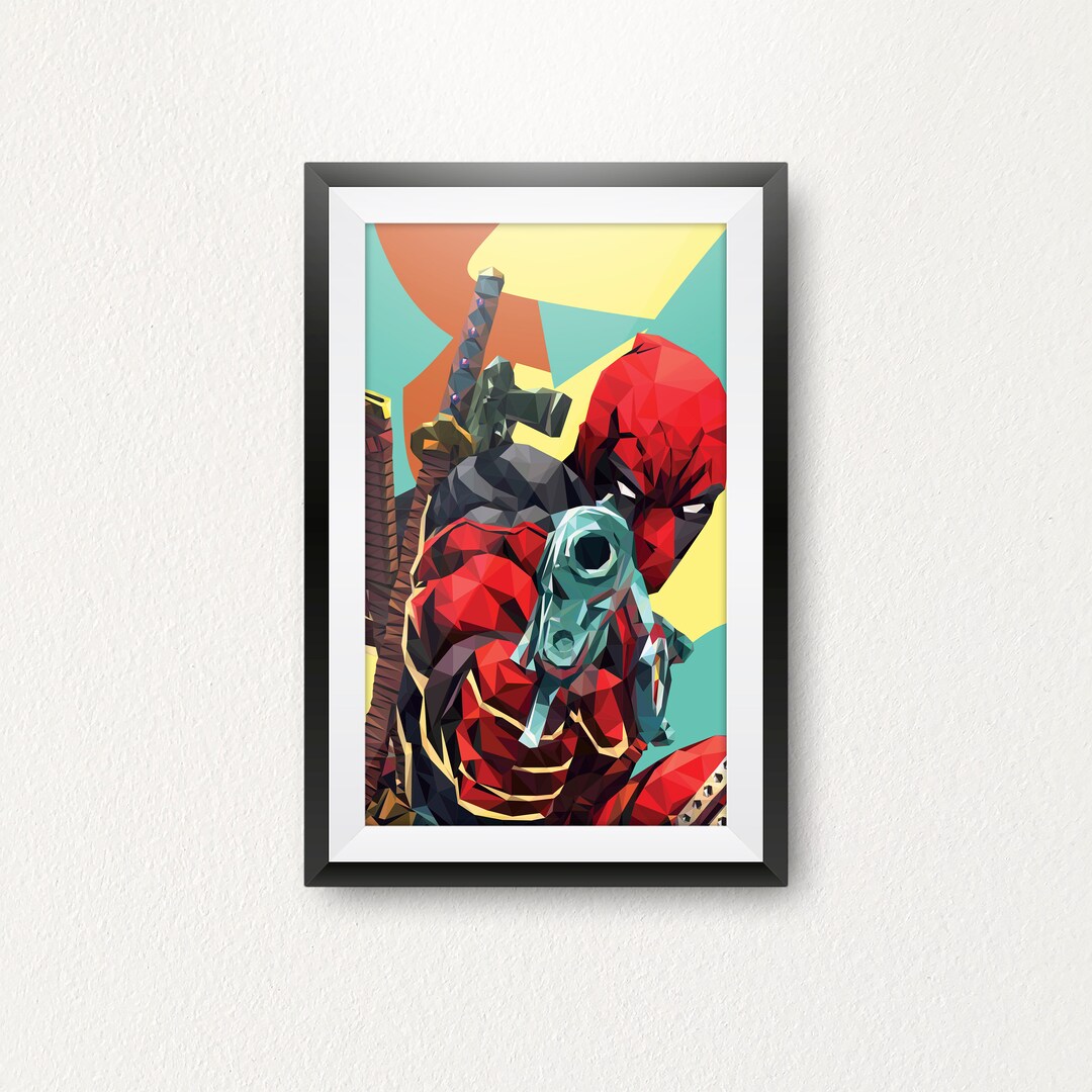 Cartel de Marvel Deadpool Geometric Artwork - Etsy España