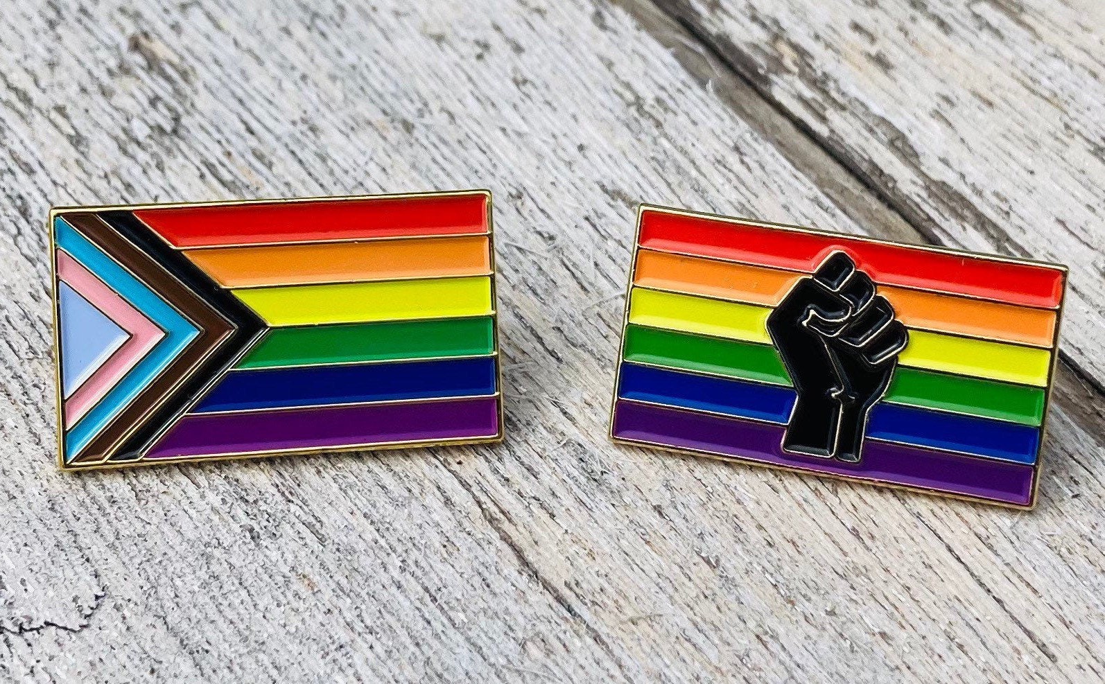 Stronger Together Progress Pride Flag Pin Set of 2 1 | Etsy