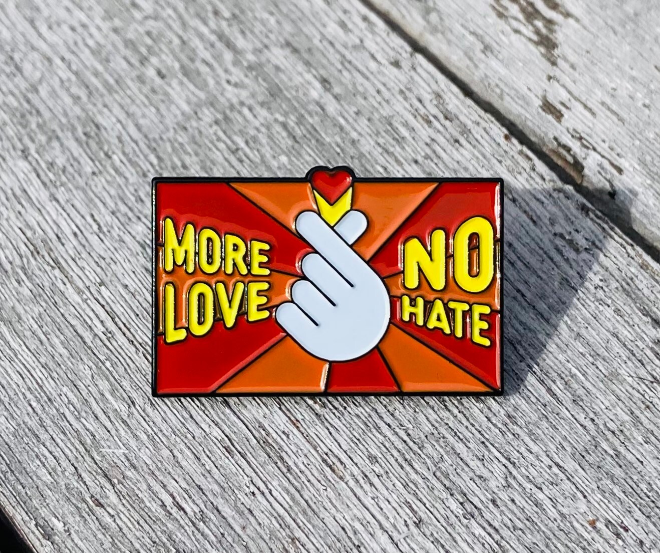 Set of 3 More Love No Hate Heart Hand Finger Sign 1.25 - Etsy UK