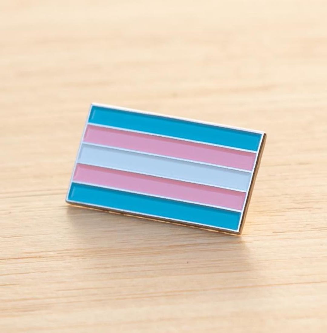 Transgender Pride Pink Blue White Flag 1" Lapel Pin Badge Trans LGBTQ ...