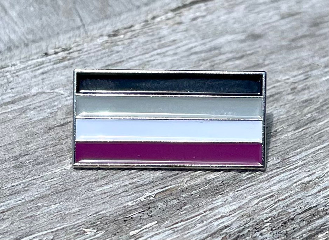 Asexual Pride Black Grey White Purple Flag 1 Lapel Pin Badge LGBTQ ...
