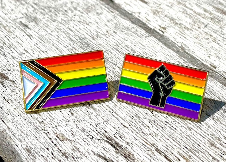 Stronger Together Progress Pride Flag Pin Set of 2 1 - Etsy