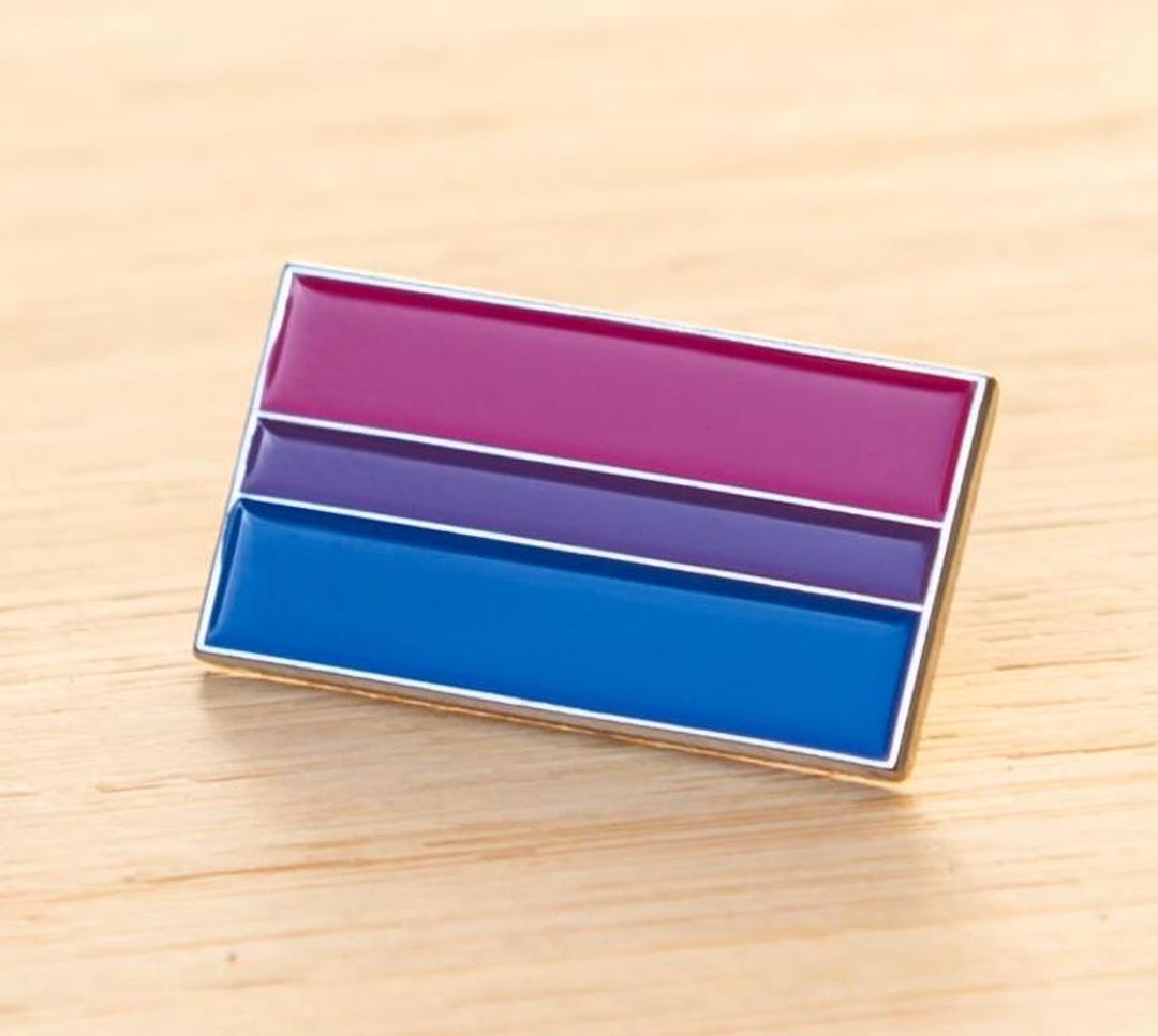 Bisexual Pride Pink Purple Blue Flag 1" Lapel Pin Badge Supports ...