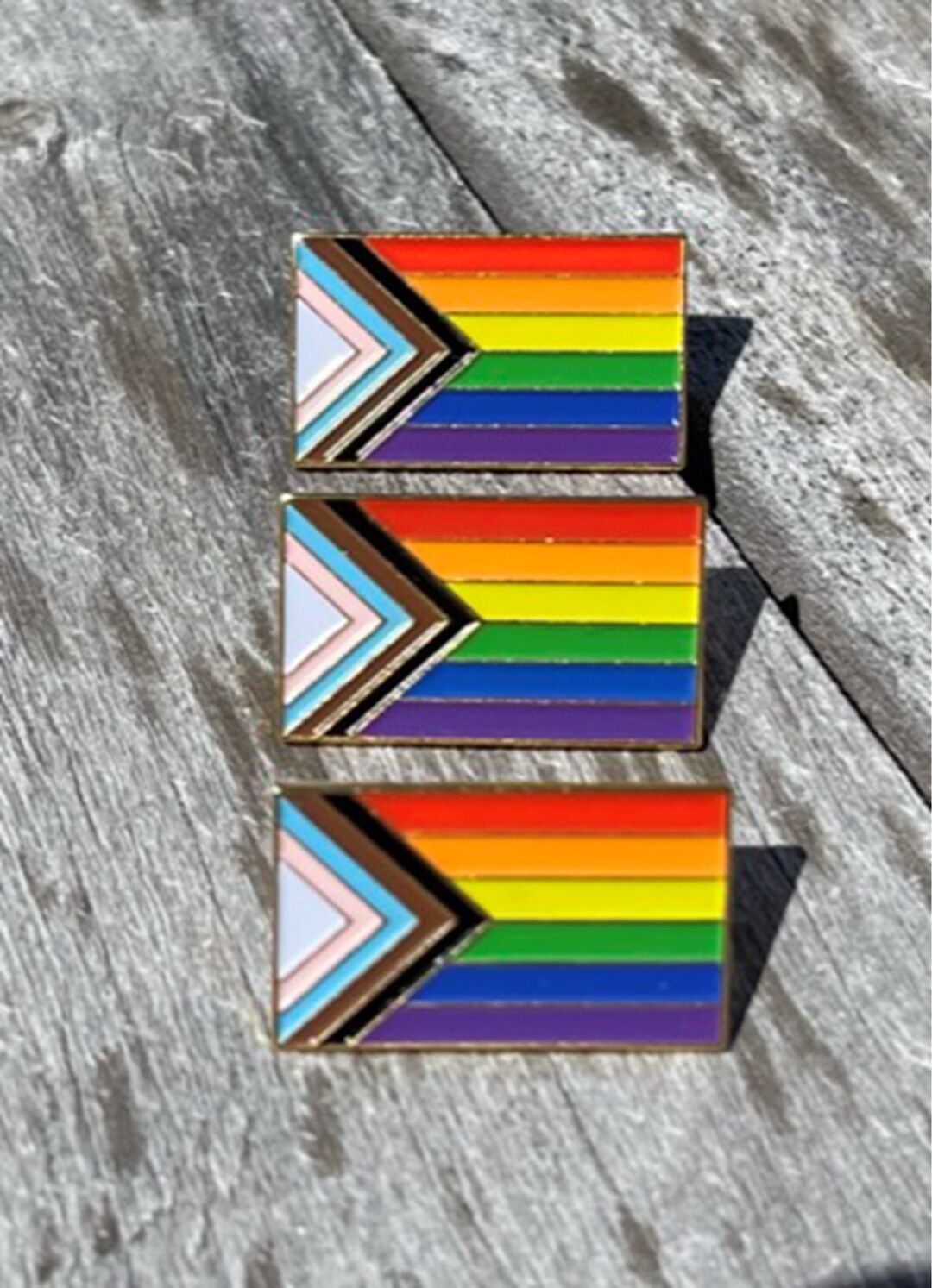 Progress Pride Flag - Set of 3 - 1" Enamel Lapel Pins Badge LGBTQ+ ...