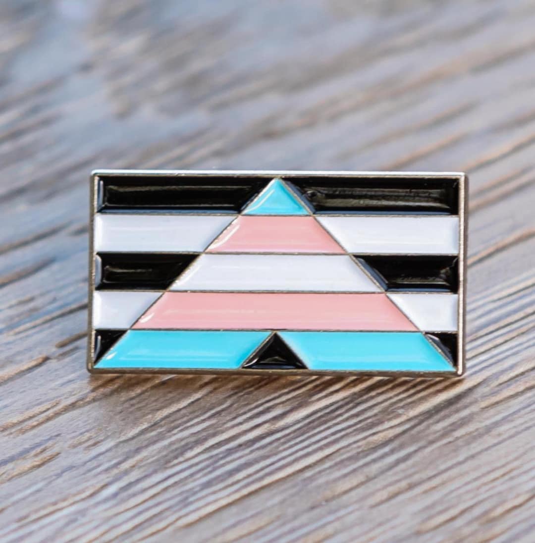 Transgender Ally Flag 1" Lapel Pin Badge LGBT LGBTQ+ Trans Tran ...