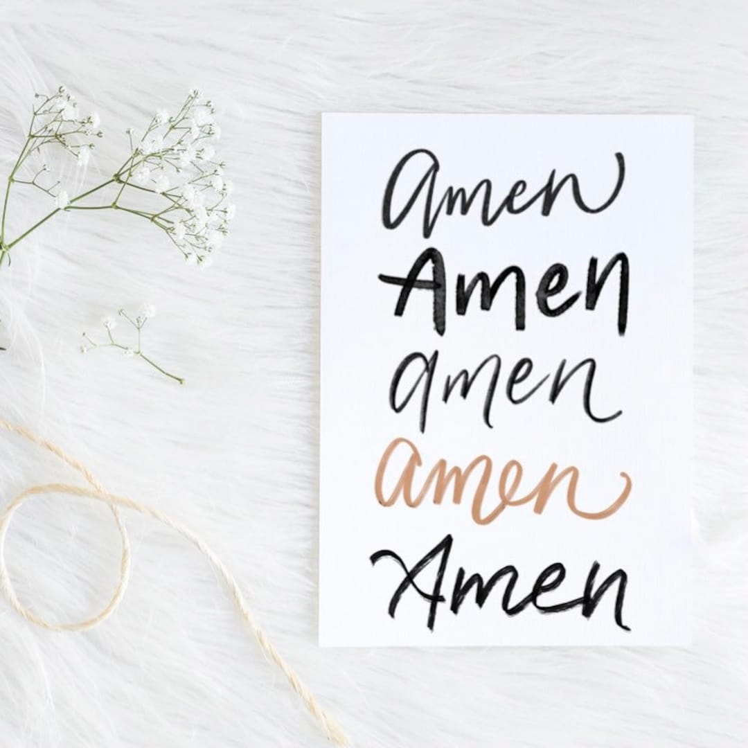 Amen Print, Print, Christian Wall Art, Faith Quotes, Christian Artwork ...