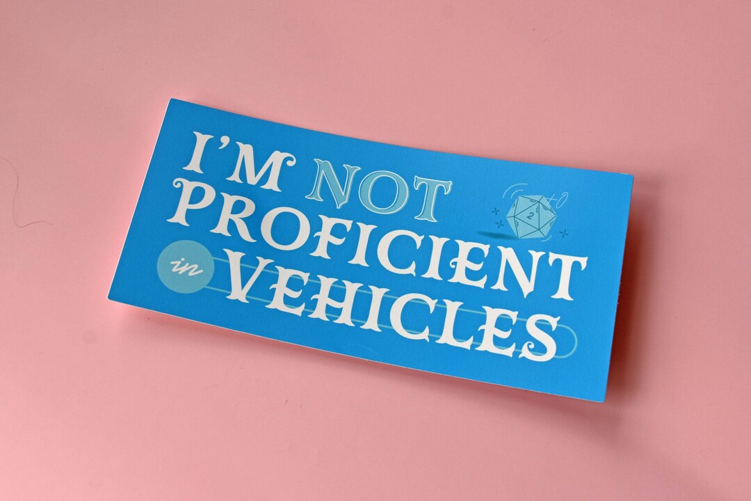 DND Bumper Sticker - Vehicle Proficiency - Etsy