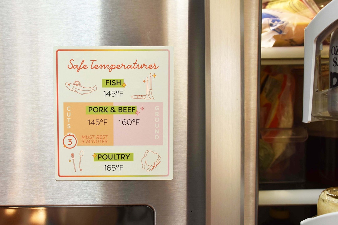 Food Magnet With Meat Temperatures | Grilling Gift for Chef - Etsy