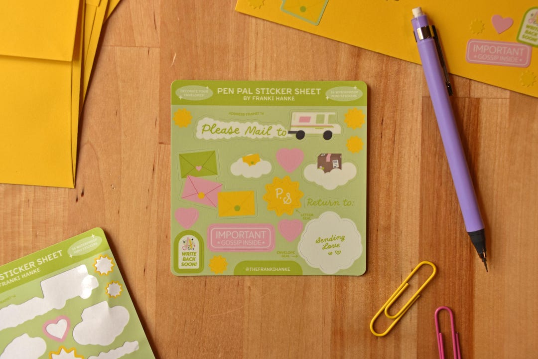 Pen Pal Sticker Sheet - Mail Decorating Stickers - Etsy