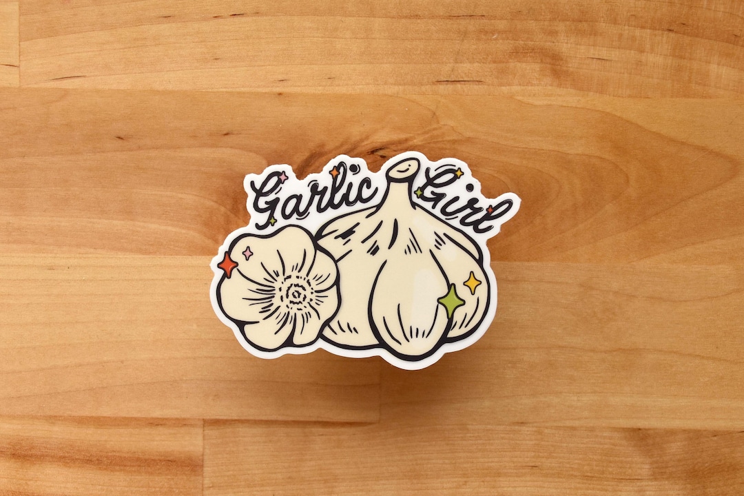 Garlic Girl Sticker: Waterproof Vinyl Decal for Chef - Etsy