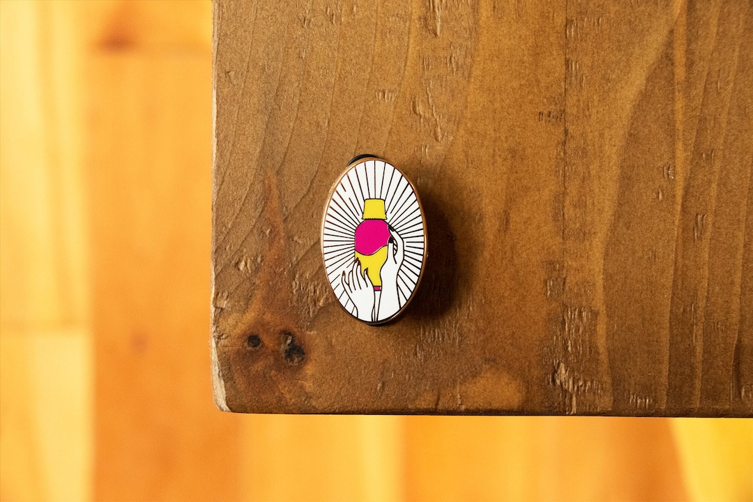 Praised Be Pepto Hard Enamel Pin | Tummy Ache Lapel Pin - Etsy