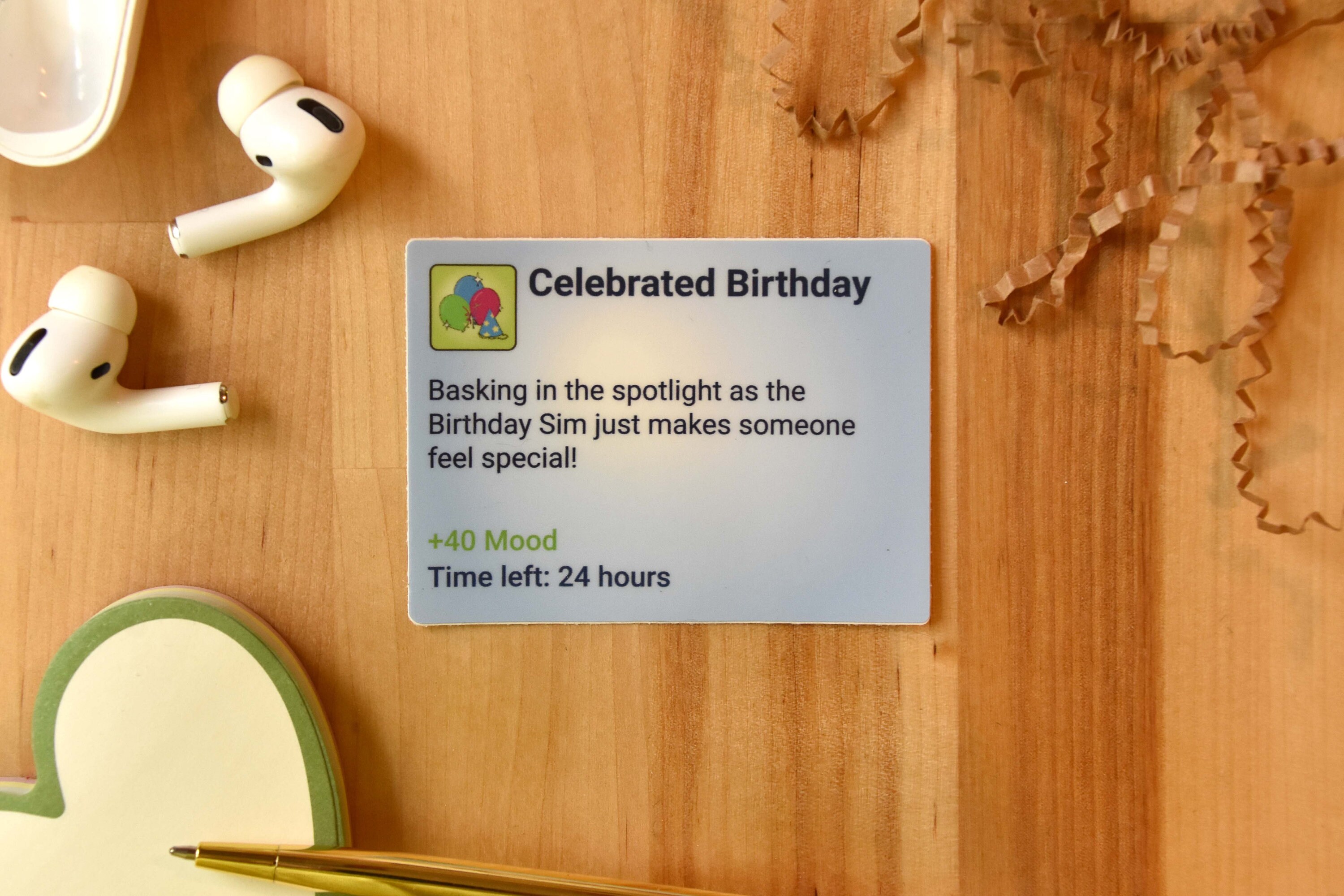 Sims 3 Birthday Moodlet Stickers | Gift for Gamer - Etsy