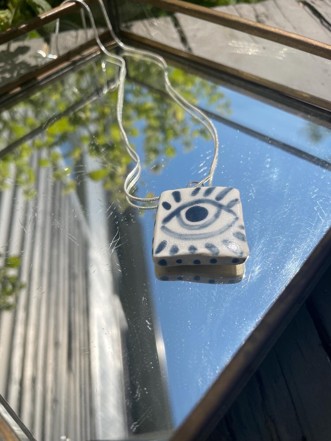 Handmade Evil Eye Ceramic Necklace and Pendant - Etsy