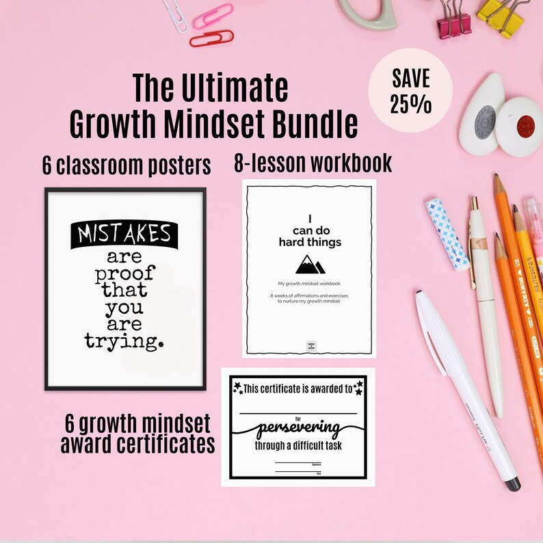 Ultimate Growth Mindset Printable Bundle, Classroom Poster, Classroom ...