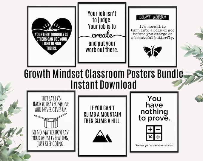 Growth Mindset Editable Classroom Printable Posters, Classroom Quotes ...