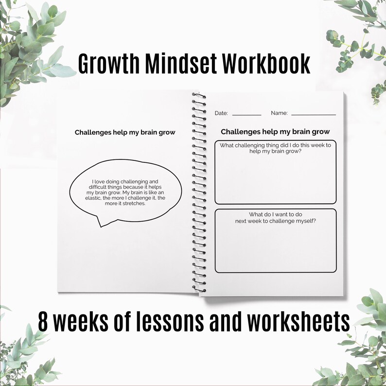 Growth Mindset Printable Workbook, Classroom Worksheets, Instant ...