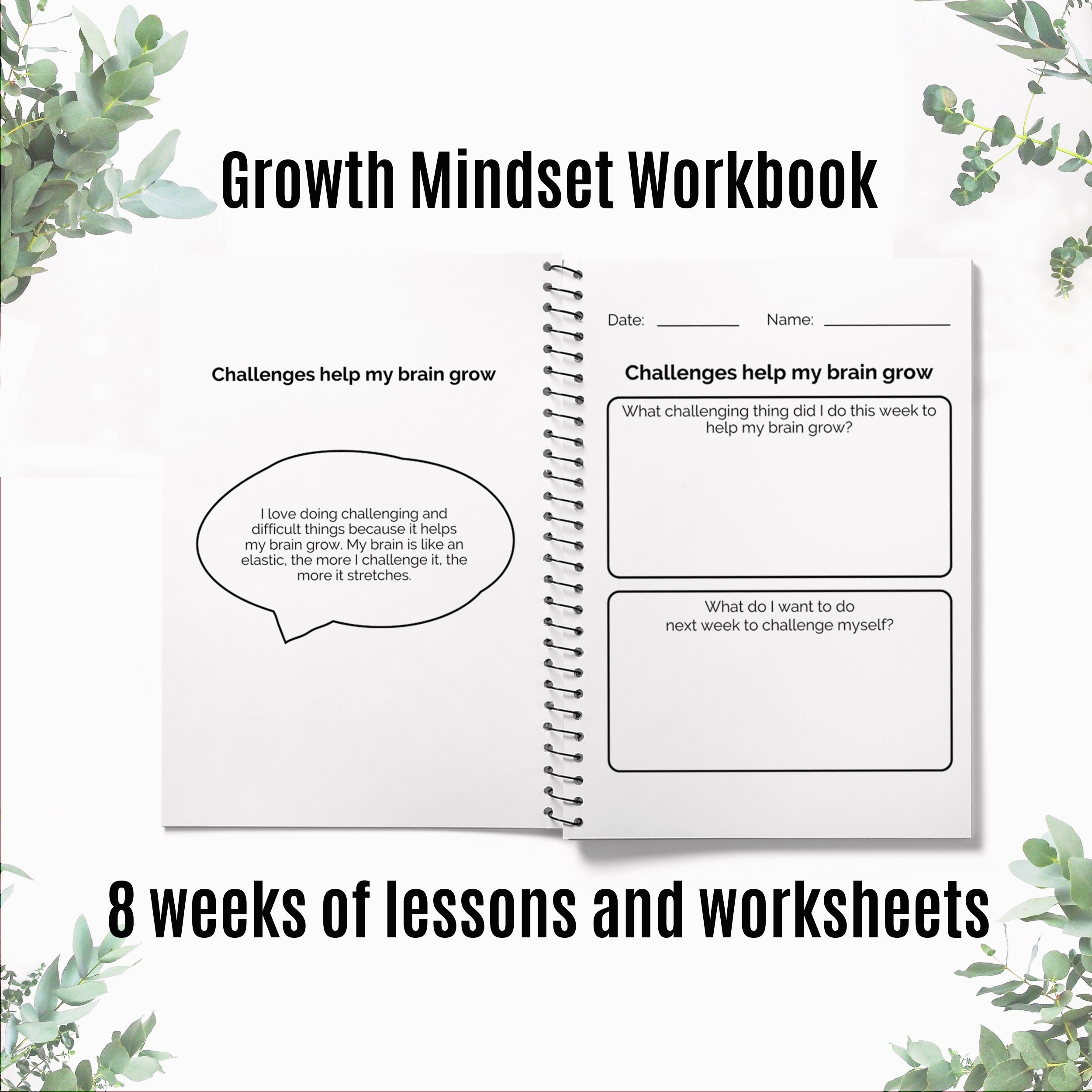 Growth Mindset Printable Workbook, Classroom Worksheets, Instant ...