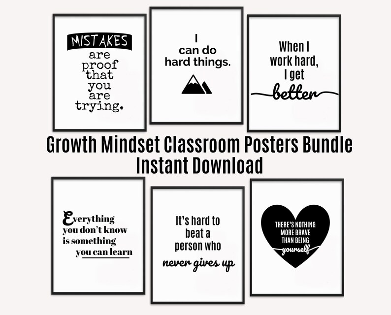Ultimate Growth Mindset Printable Bundle, Classroom Poster, Classroom ...