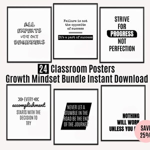 24 Growth Mindset Classroom Printable Posters, Poster Bundle, Classroom ...
