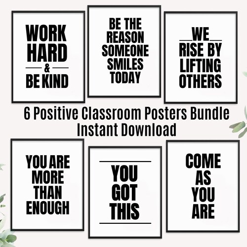 6 Positive Growth Mindset Classroom Printable Posters Bundle - Etsy