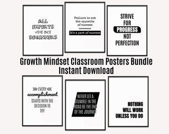 6 Positive Growth Mindset Classroom Printable Posters Bundle | Etsy