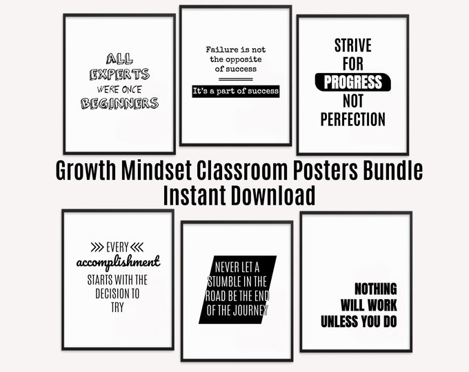 Editable Growth Mindset Classroom Printable Posters, Canva Classroom ...