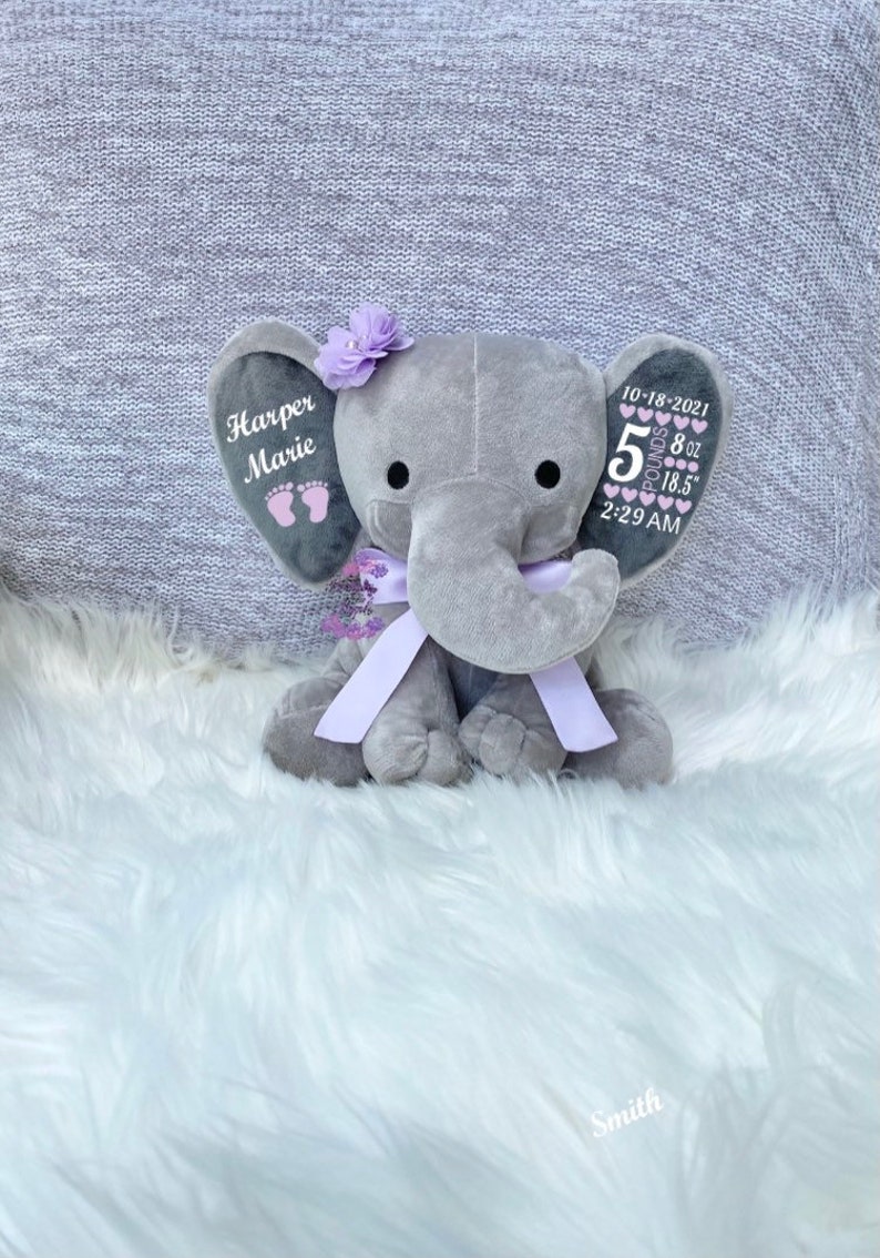 Personalized Elephant Birth Announcement Elephant Birth Stat - Etsy