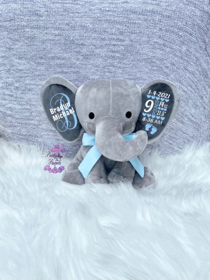 Personalized Elephant Birth Announcement Elephant Birth Stat - Etsy