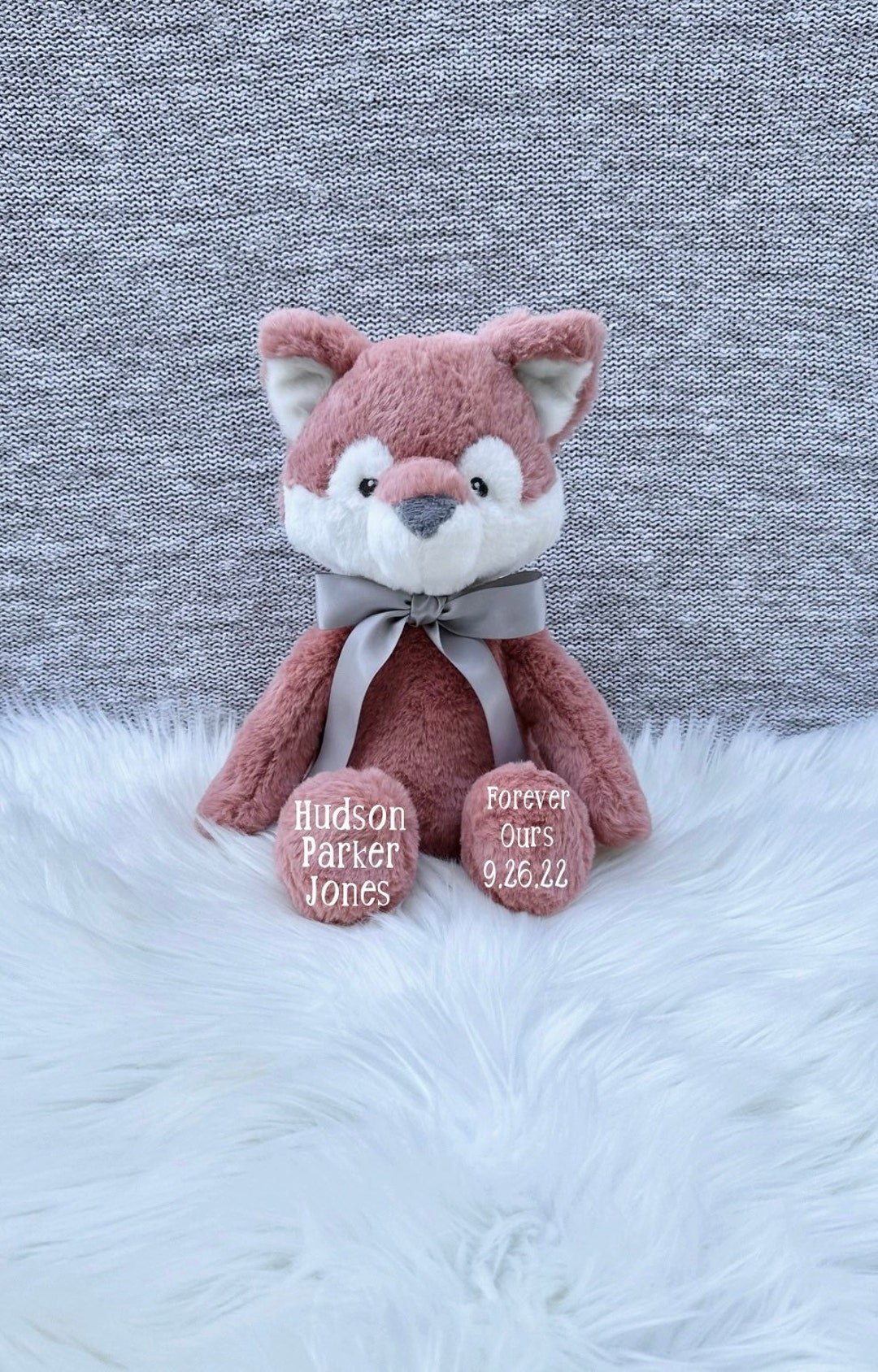 Adoption Fox Stuffed Animal, Adoption Gift, Custom Adoption Plush ...