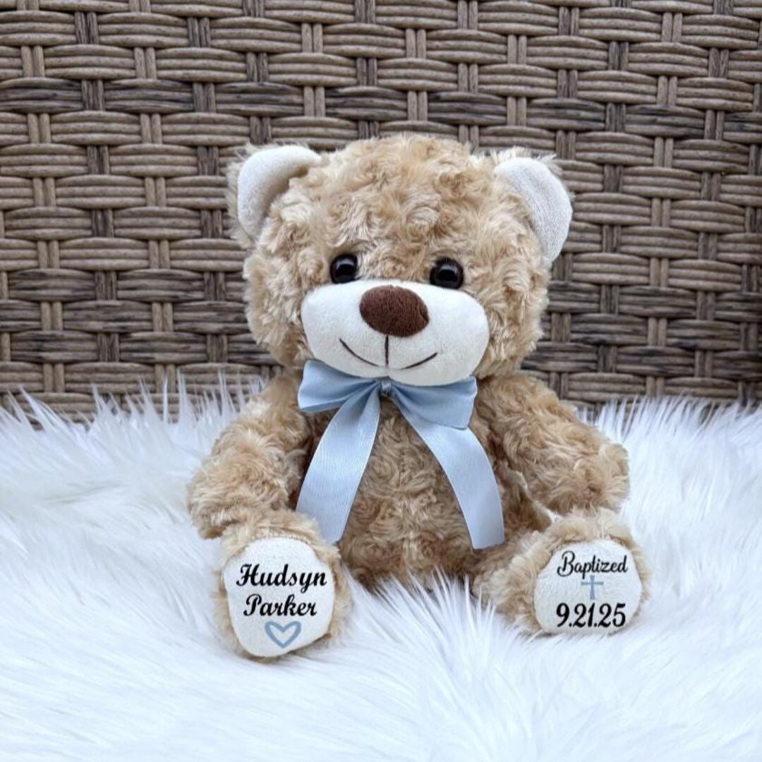 Personalized Baptism Gift, Baptism Teddy Bear, Baptism Gift, Bear ...