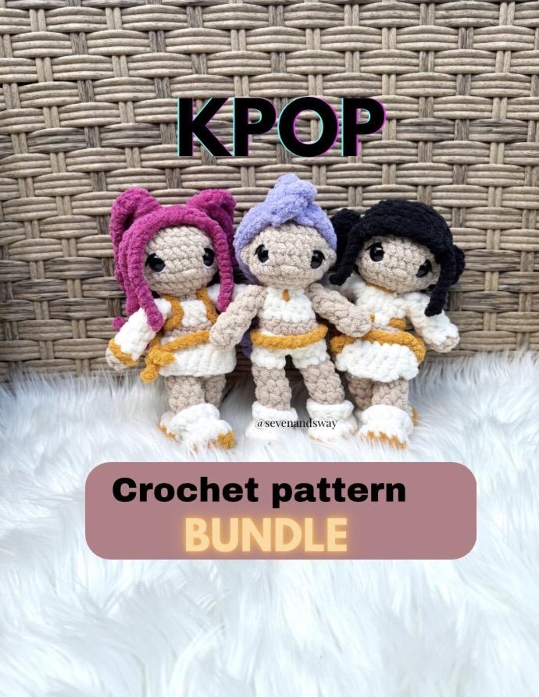 Crochet Pattern Bundle Kpop Girls, Rumi, Mira, Zoey, Kpop Gift, Crochet ...