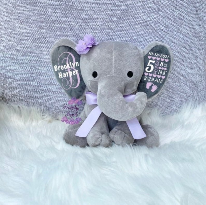 Personalized Elephant Birth Announcement Elephant Birth Stat - Etsy