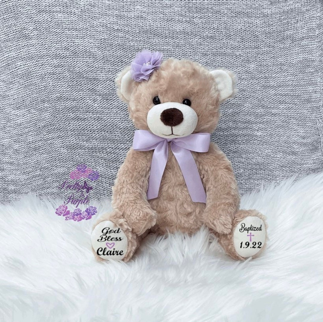 Personalized Baptism Gift, Baptism Teddy Bear, Baptism Gift, Bear ...