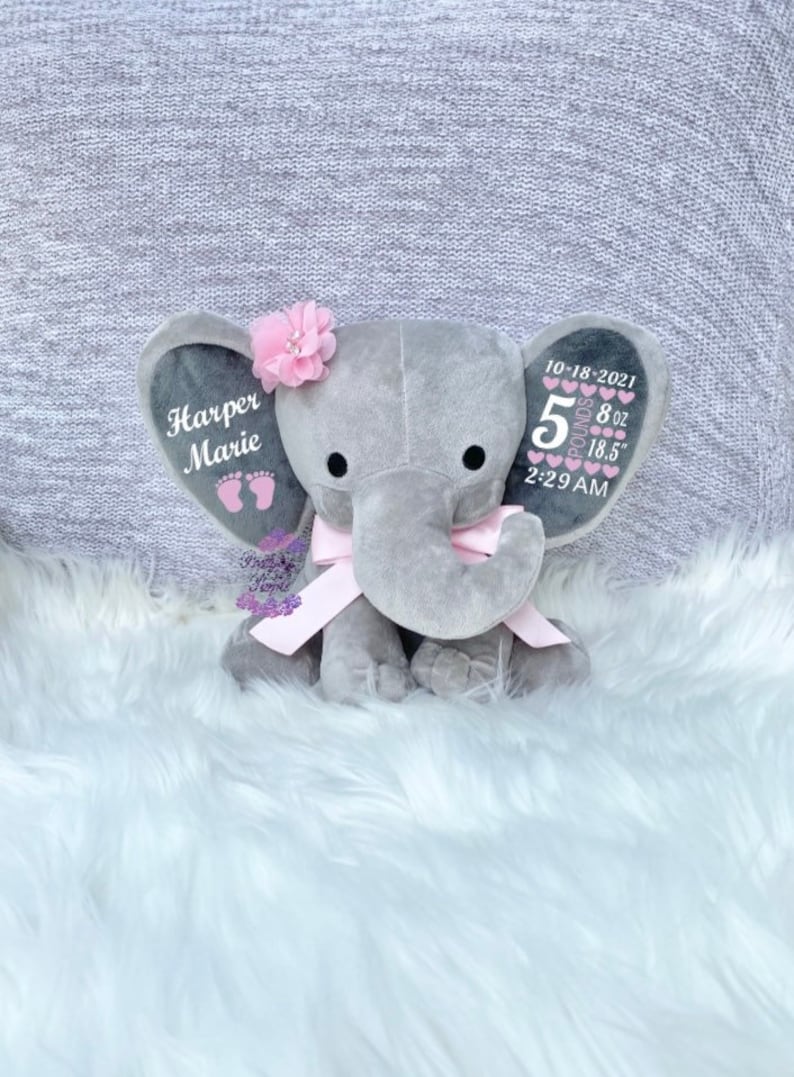 Personalized Elephant Birth Announcement Elephant Birth Stat - Etsy