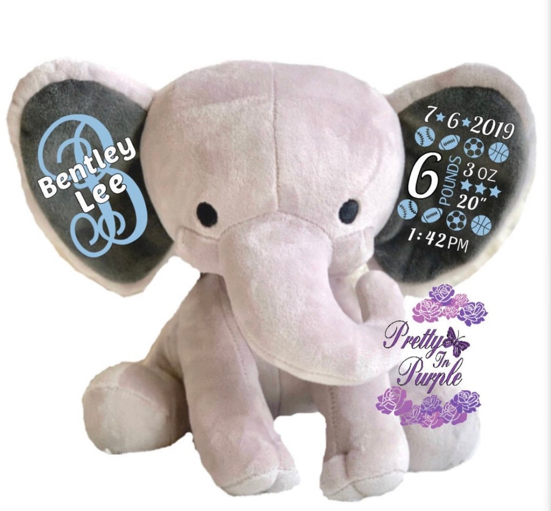 Personalized Elephant Birth Announcement Elephant Birth Stat - Etsy