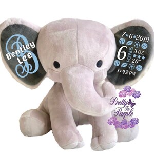 Personalized Elephant Birth Announcement Elephant Birth Stat - Etsy