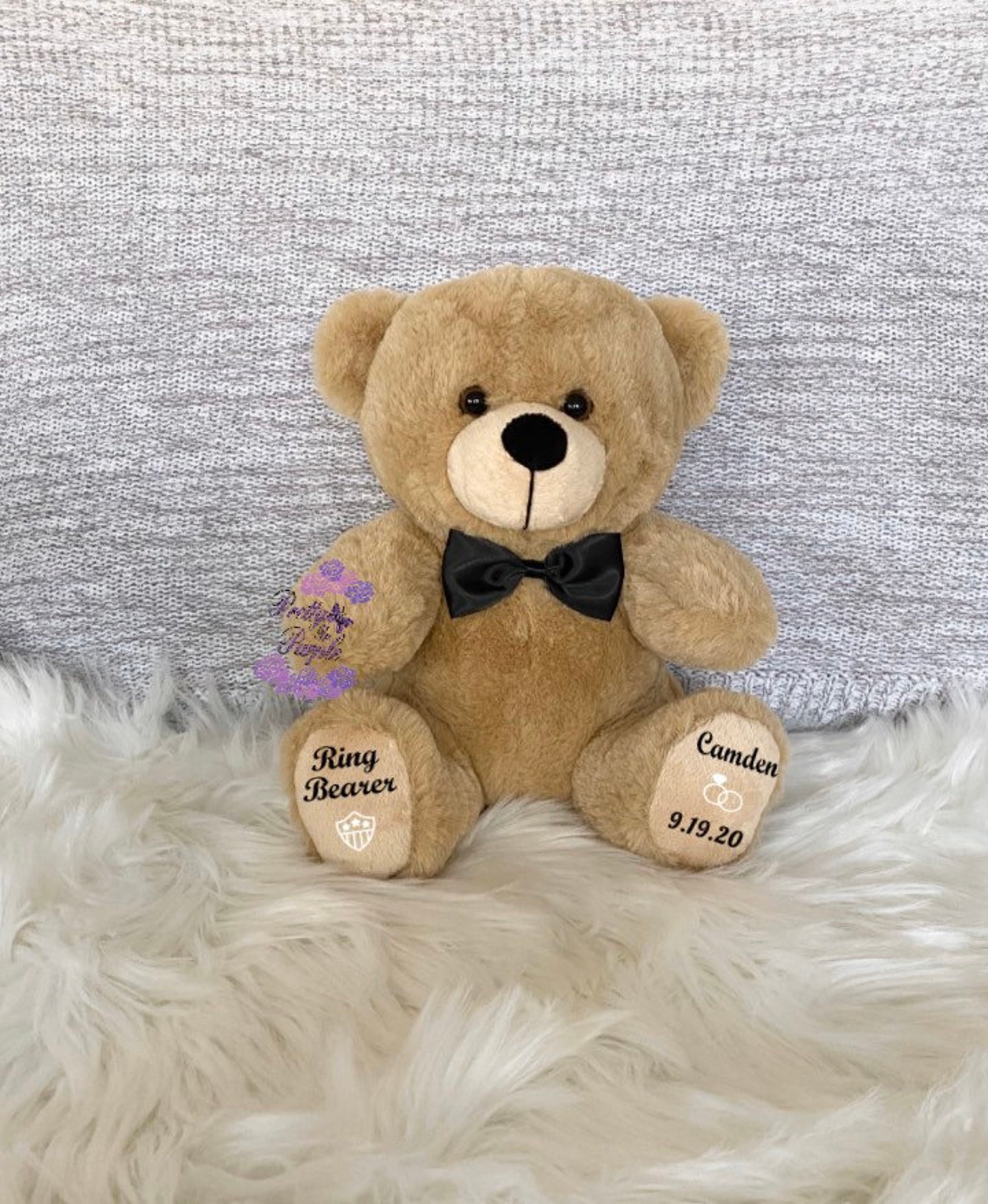 Ring Bearer Gift, Ring Bearer Teddy Bear Stuffed Animal, Ring Bearer ...