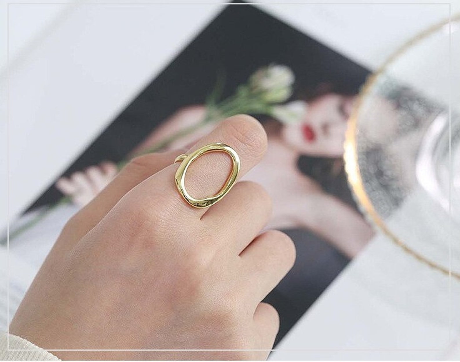 Irregular Hollow Ellipse Silver Rings High Polish Sterling Etsy irregular-hollow-ellipse-silver-rings-high-polish-sterling-etsy